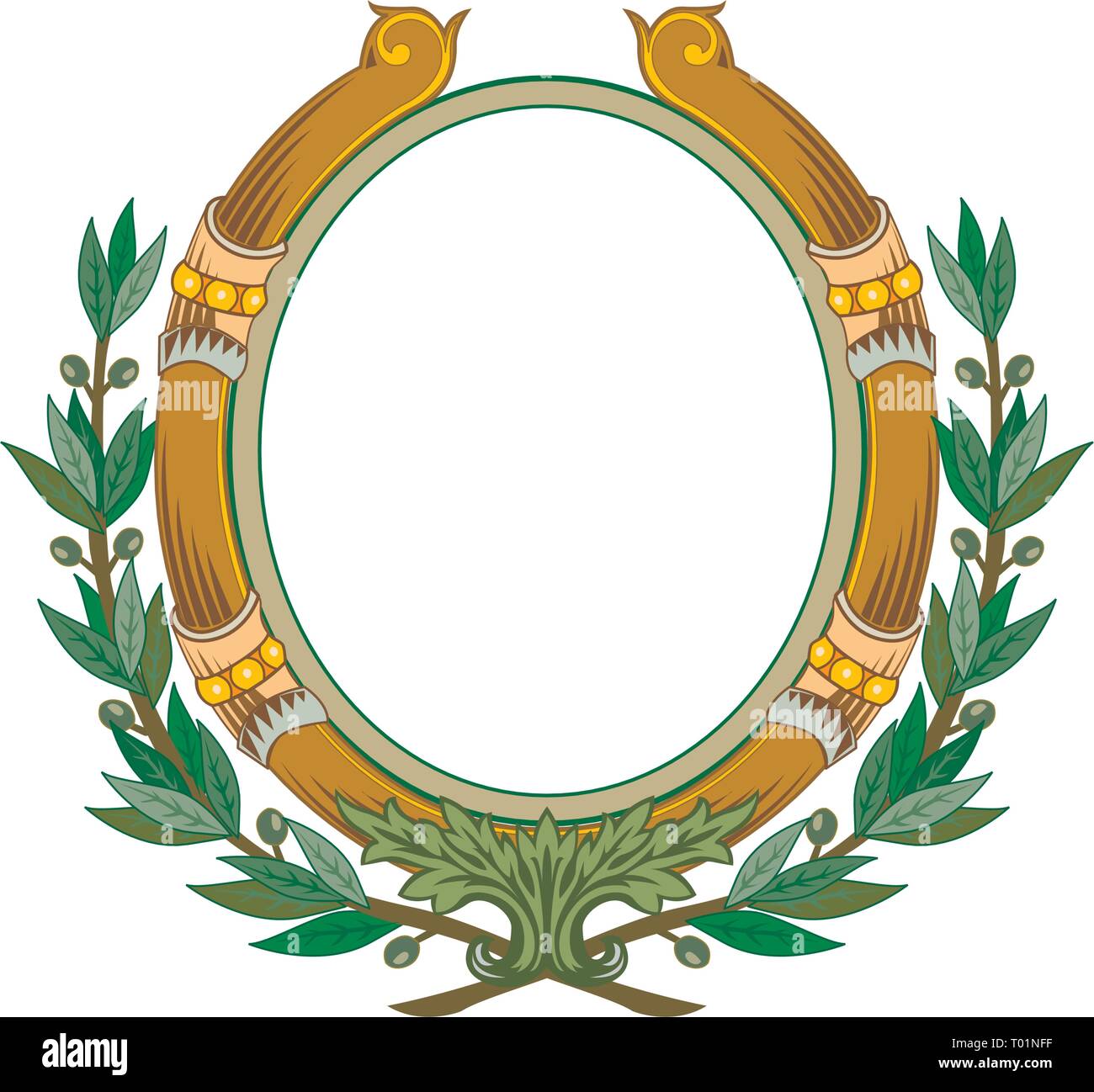 Oval laurel wreath frame Cut Out Stock Images & Pictures - Alamy