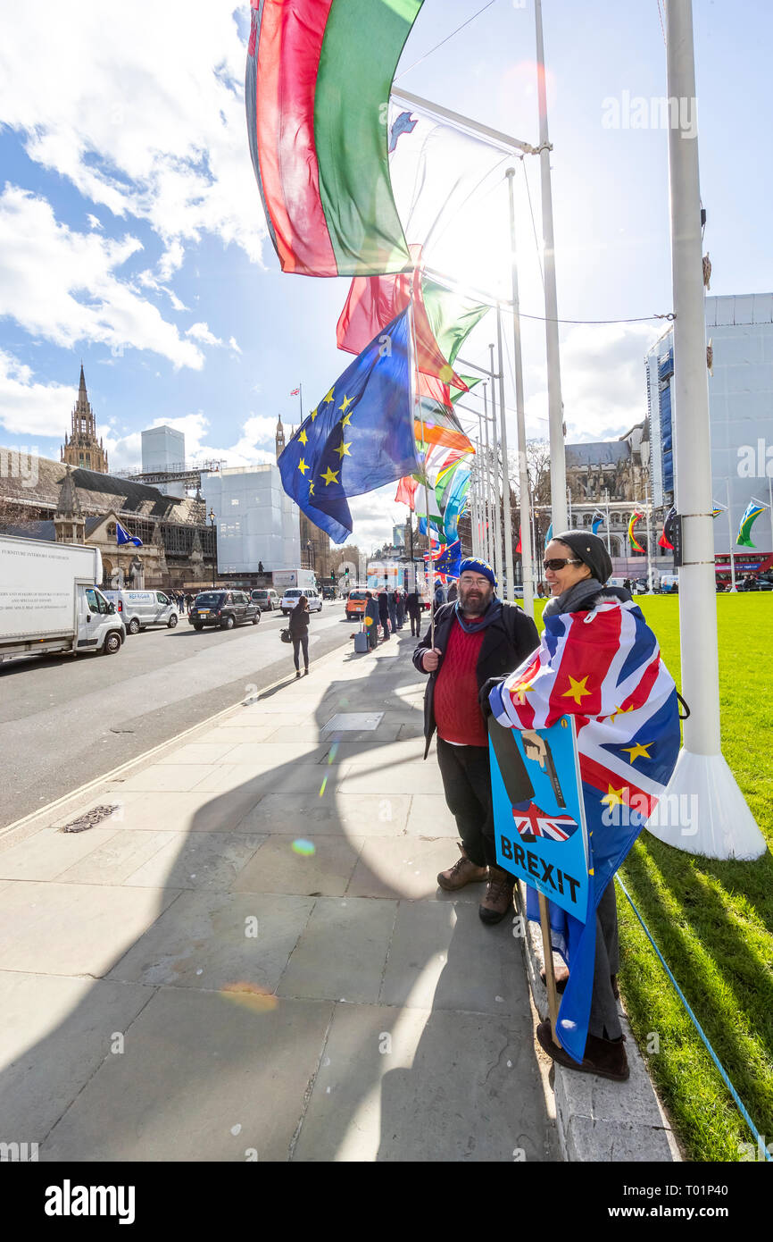 Brexit for and against protesters in Parliament Square. Shoot yourself ...
