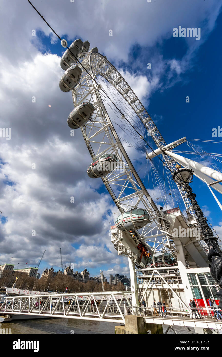 The London Eye big wheel on the capital's Southbank. Passengers take ...