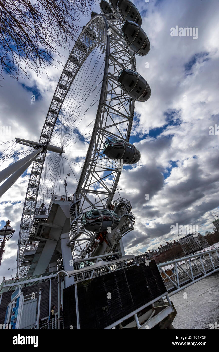 The London Eye big wheel on the capital's Southbank. Passengers take ...