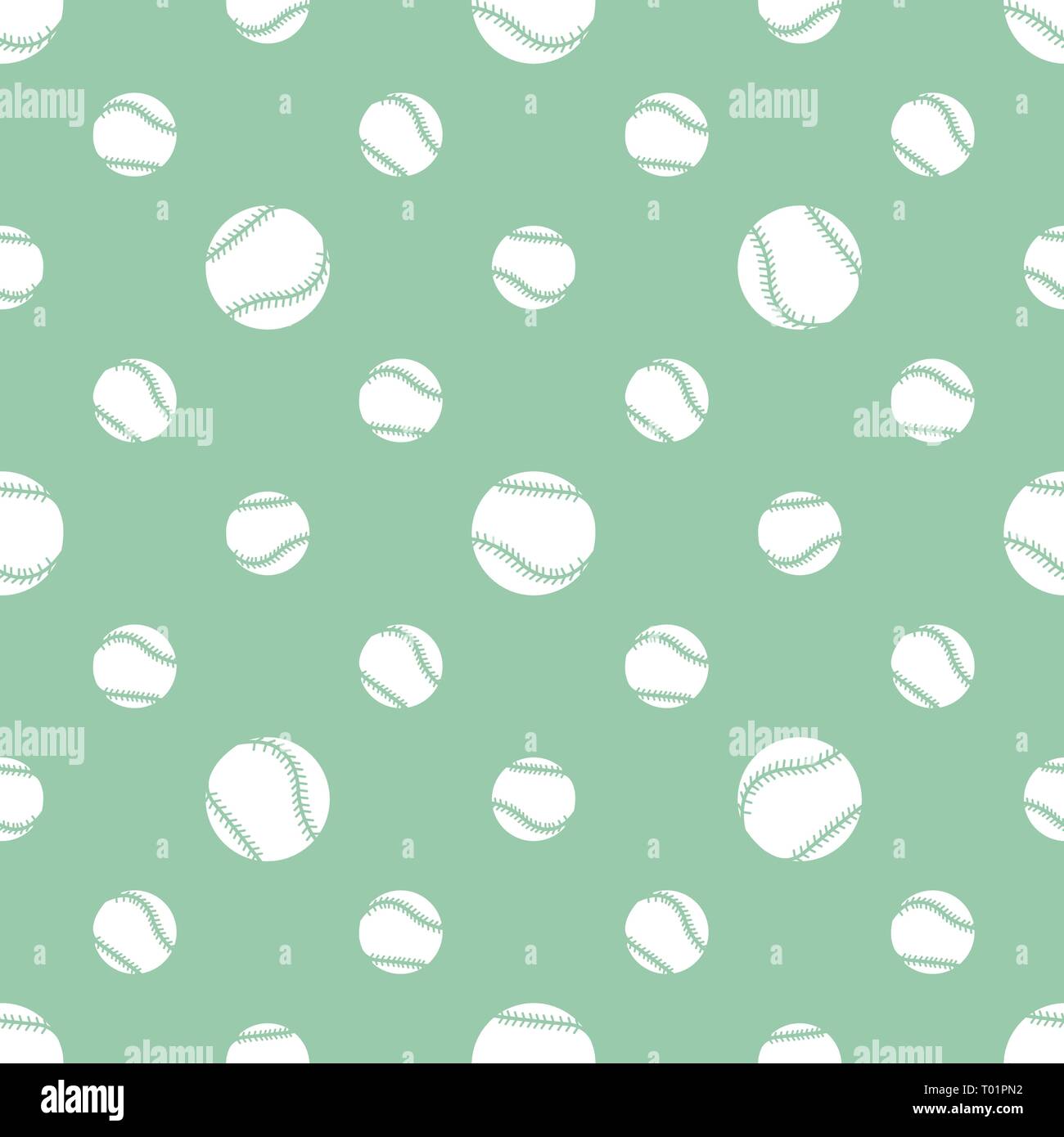 Vector seamless pattern with baseball balls. Sports background. Design ...