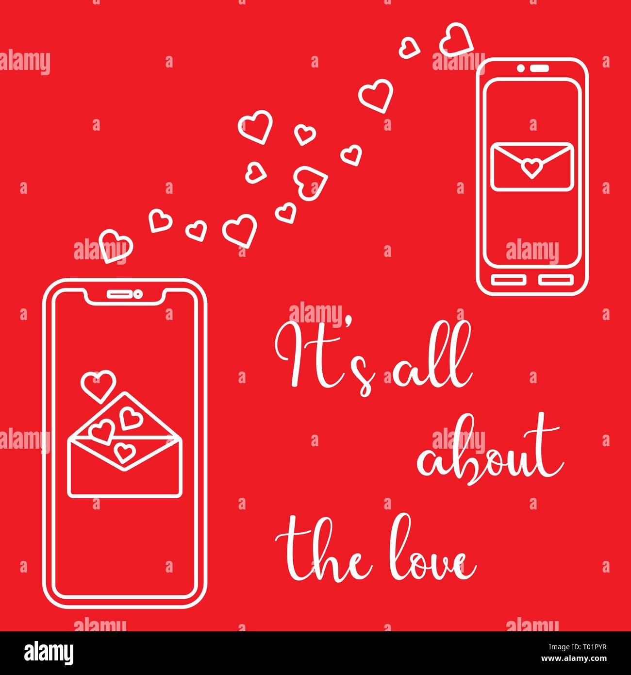 Two phones hearts hi-res stock photography and images - Alamy