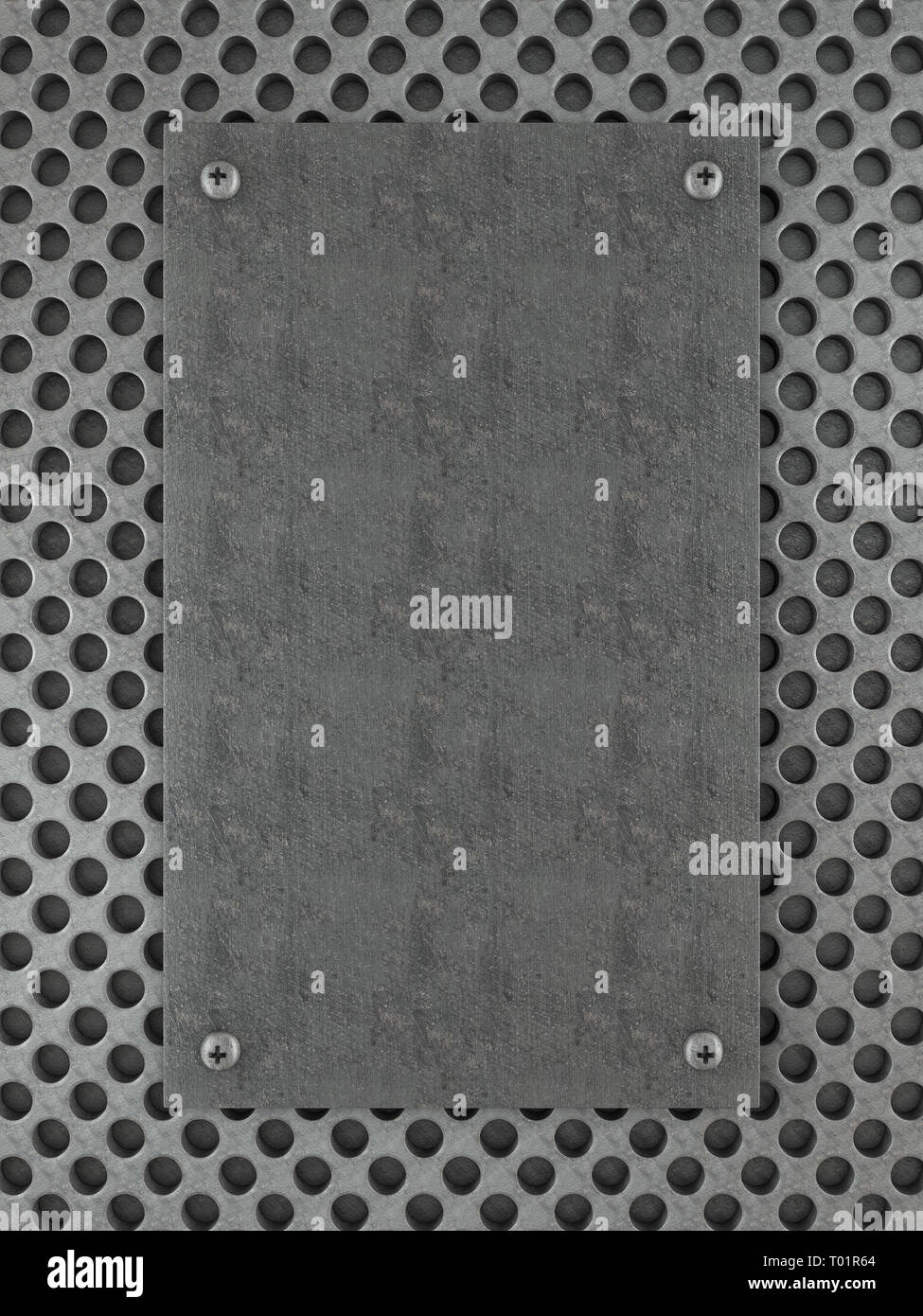 Metal grid with plate pattern background. 3D illustration Stock Photo ...