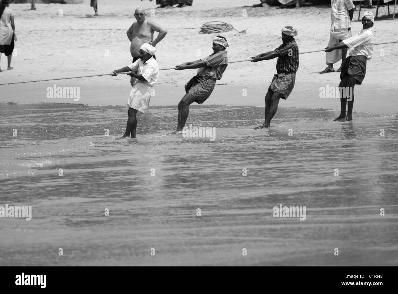 Old fishing nets boat Black and White Stock Photos & Images - Alamy