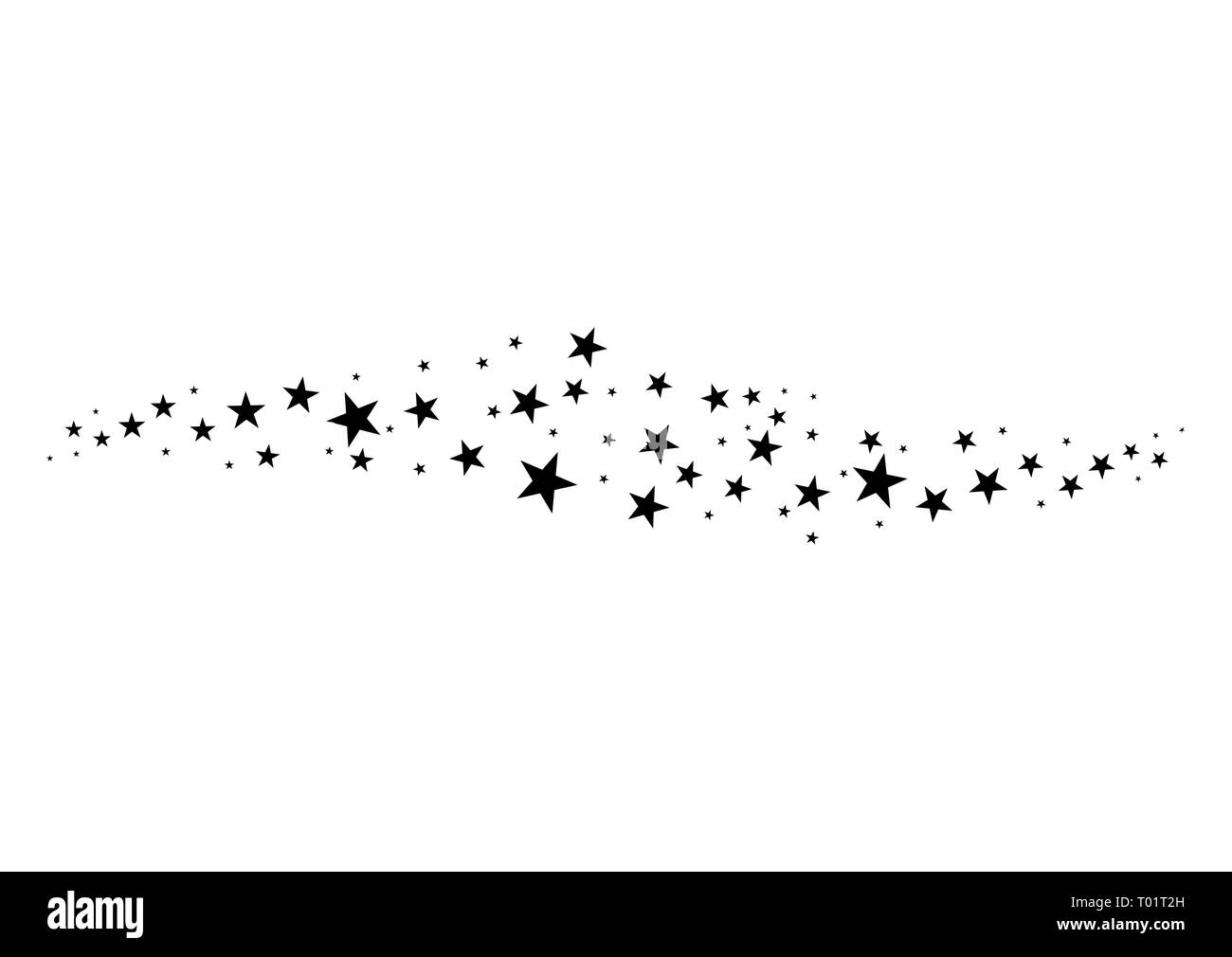 Falling Star Cloud Of Stars Isolated On White Background Vector