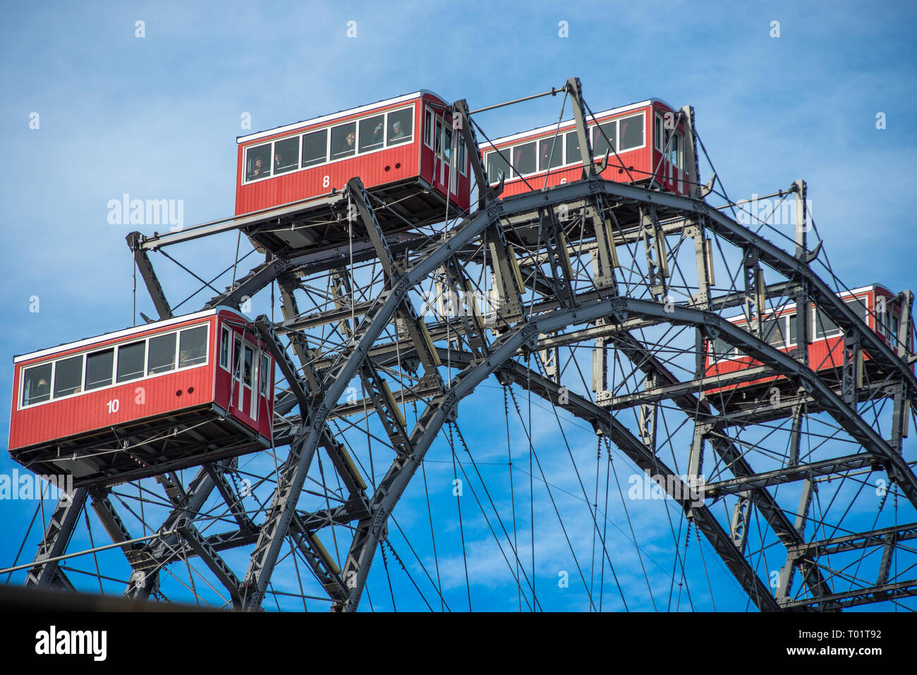 Giant Ferris Wheel at Prater Amusement park, Vienna, Austria Stock ...