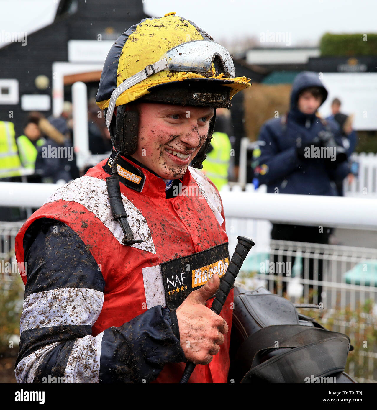 Jockey james bowen celebrates hi-res stock photography and images - Alamy