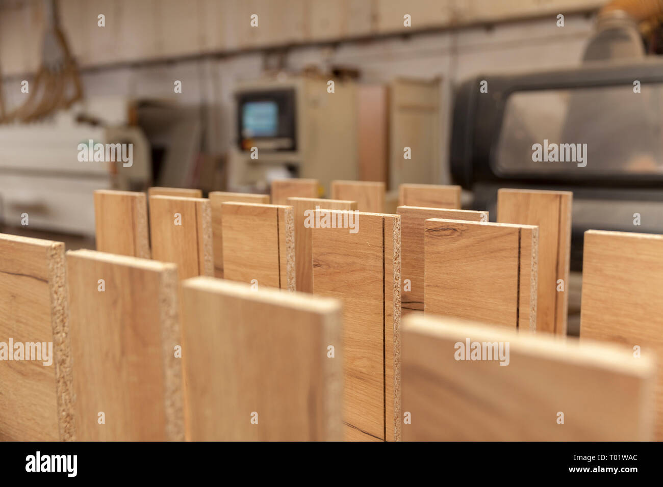 wooden materials in a carpenter's workshop, close up Stock Photo - Alamy