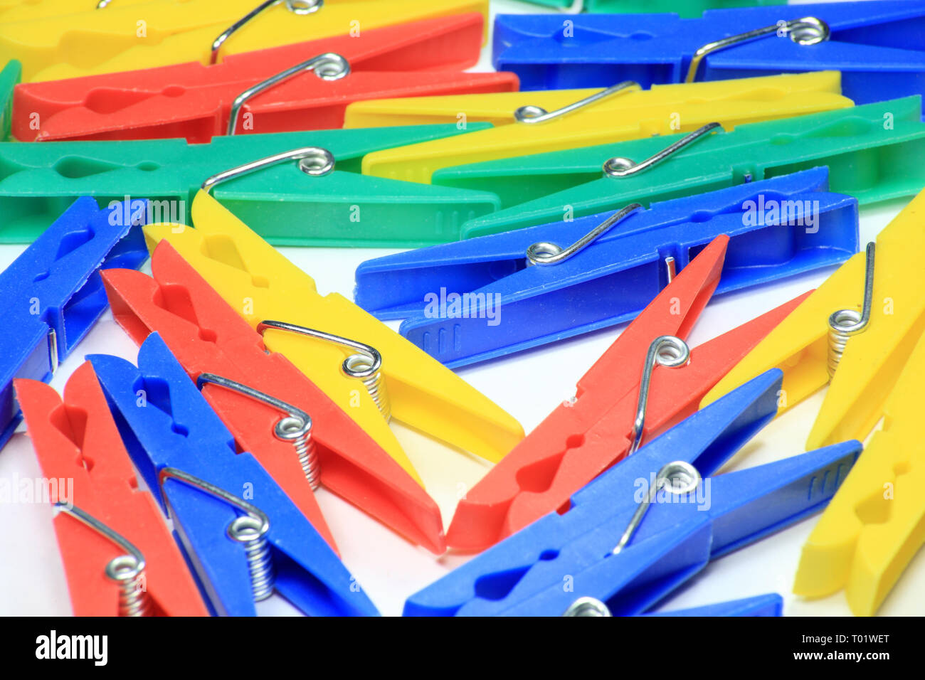 set of plastic clothespin Stock Photo - Alamy