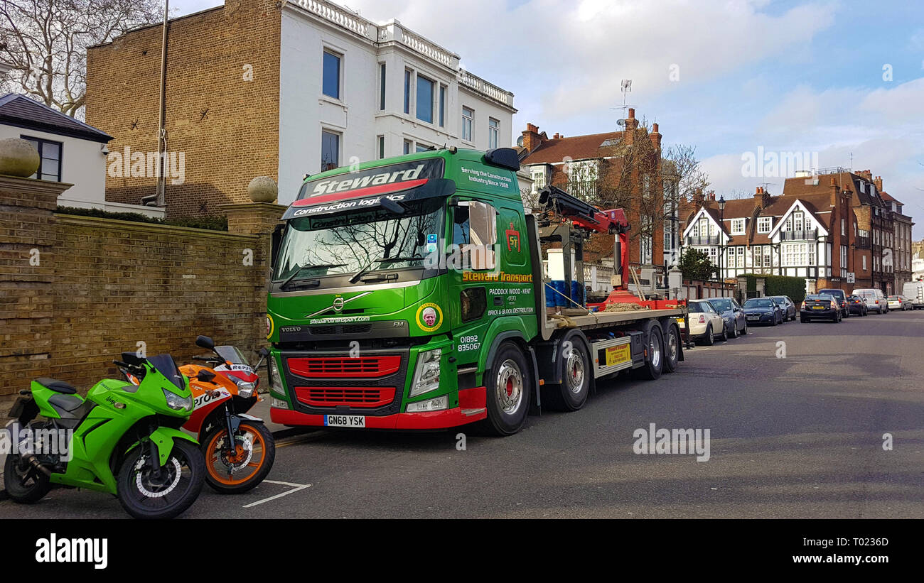 Truck Bearing Boris Johnson Stickers In Chelsea Featuring: Atmosphere ...