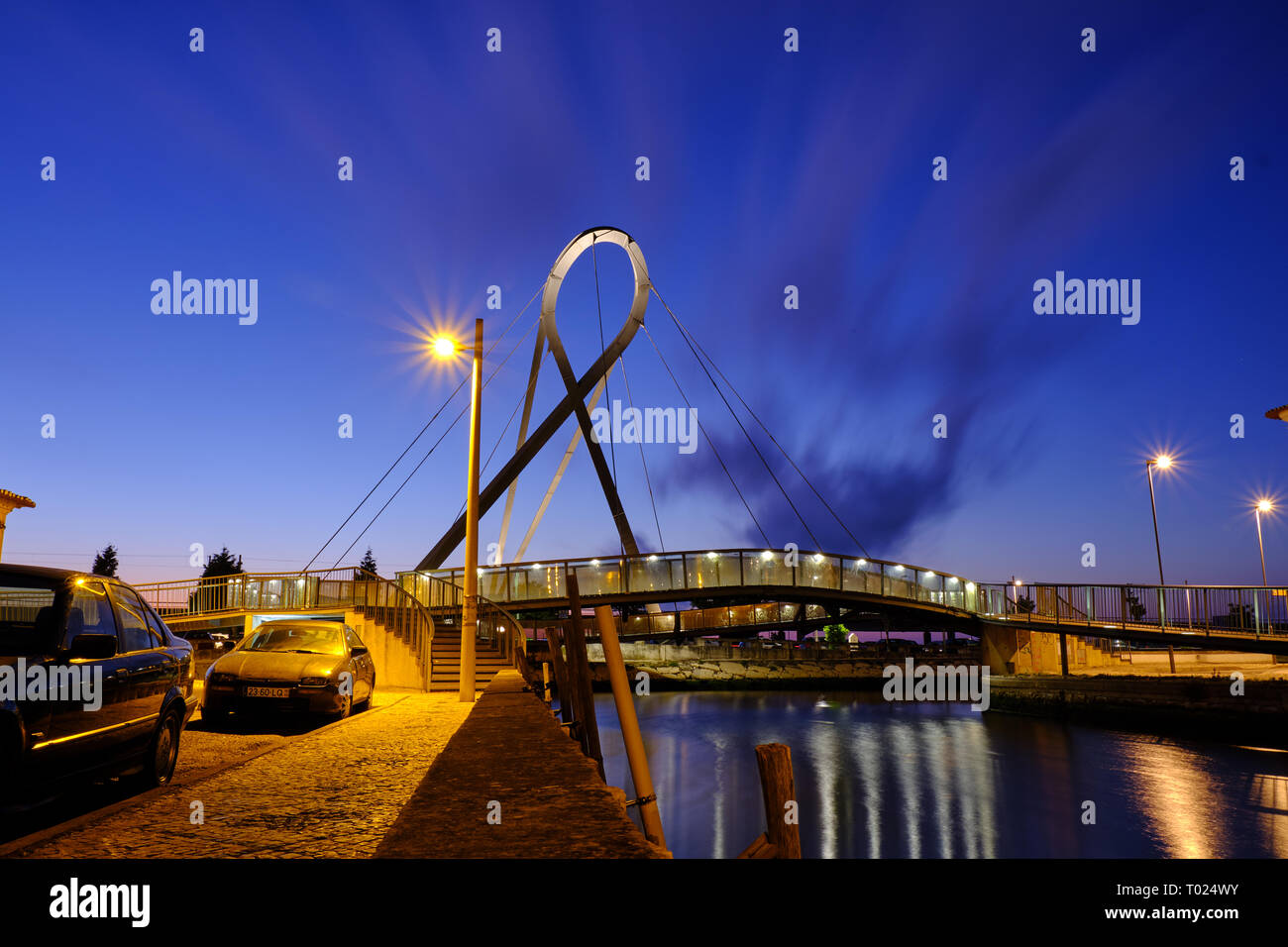 "Ponte Pedonal Circular" (circular pedestrian bridge) in Aveiro seen ...