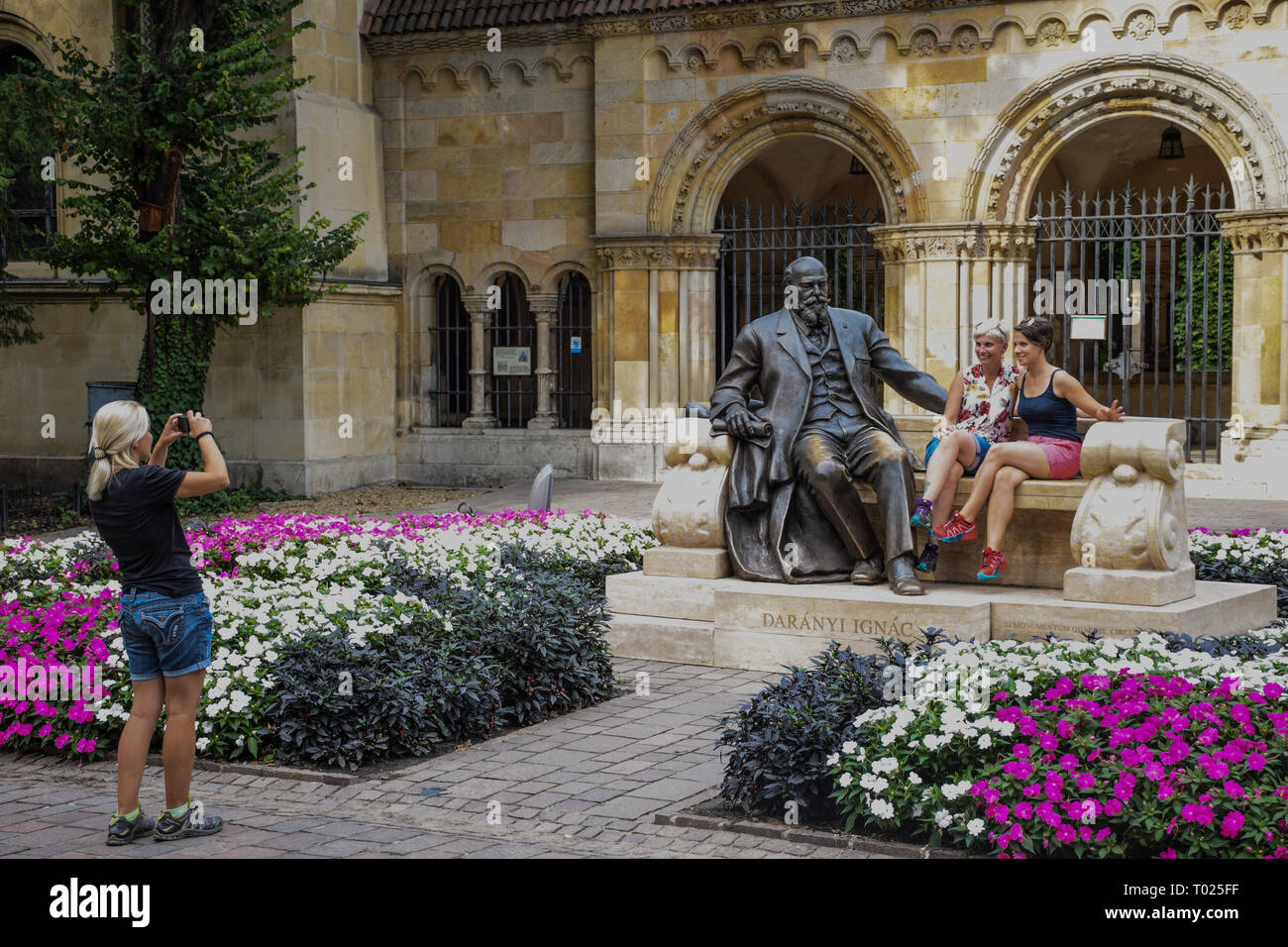 Budapest, Hungary, September , 13, 2019 - tourists posing for pictures ...
