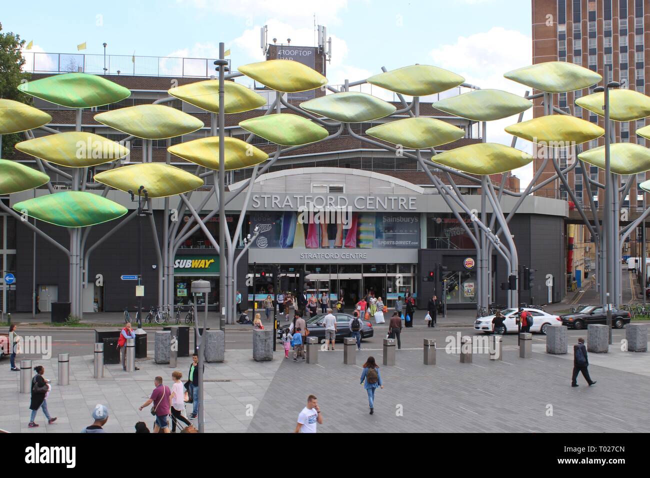 Facade of Stratford Centre - shopping mall - image Stock Photo - Alamy