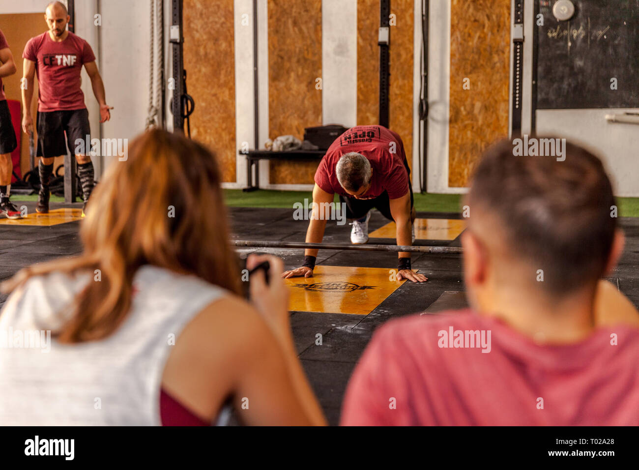 Crossfit workout indoors Stock Photo - Alamy