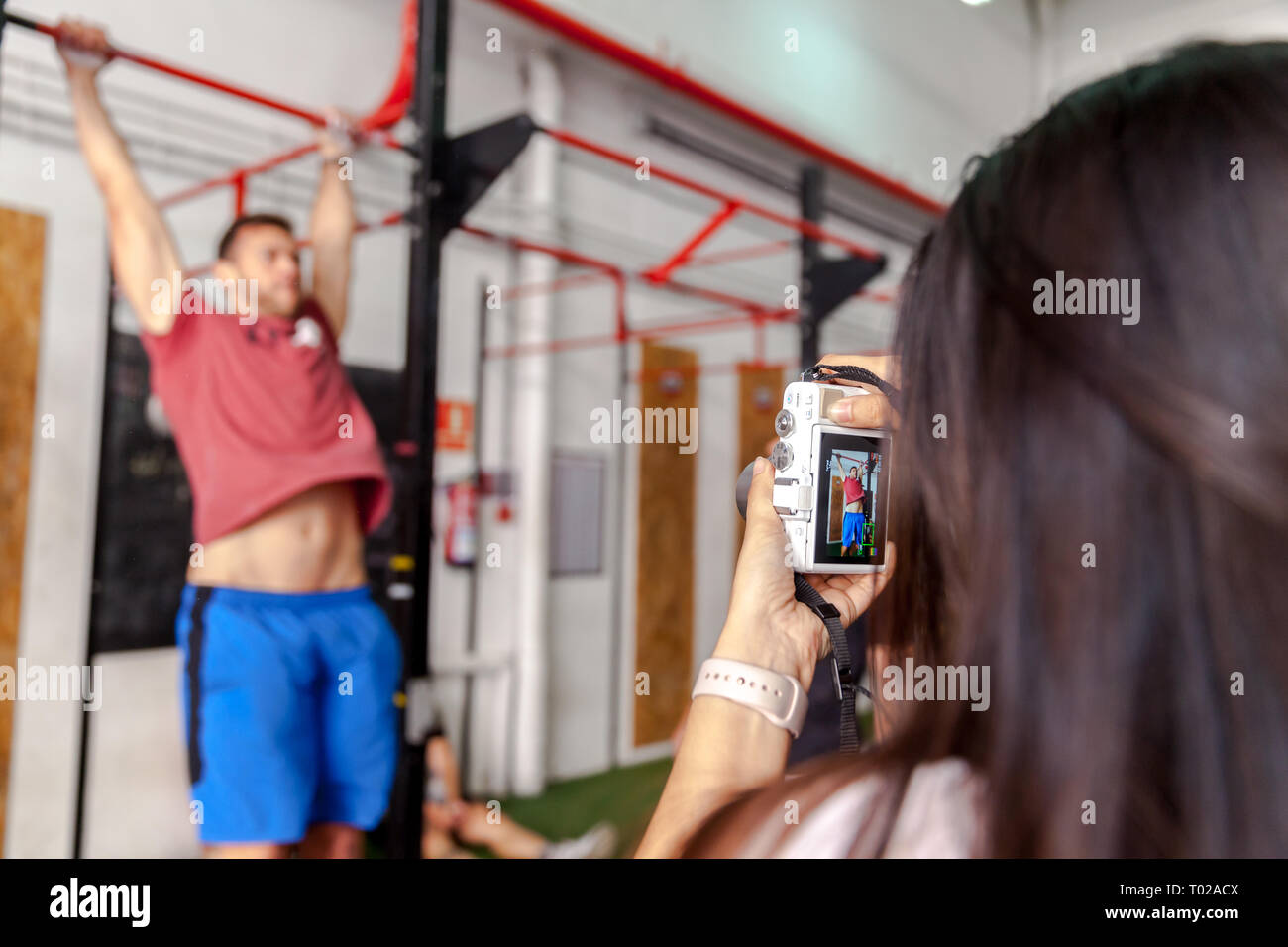 Crossfit workout indoors Stock Photo - Alamy
