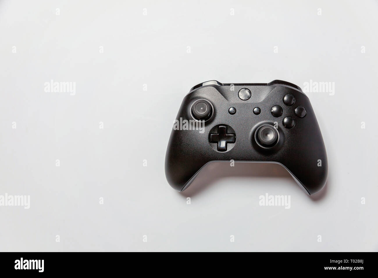 Black Joystick Gamepad Game Console Isolated On White Background Computer Gaming Technology