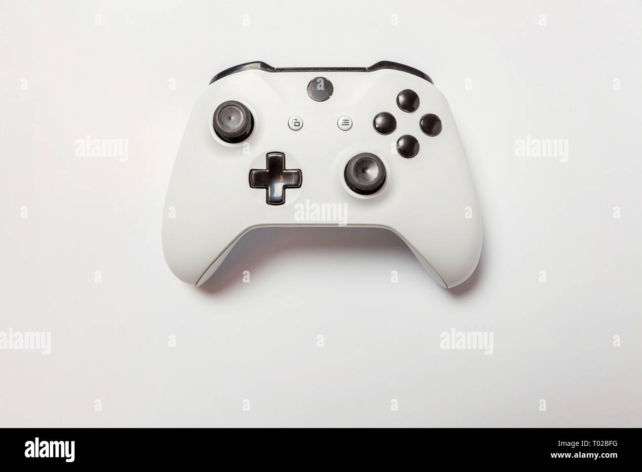 White joystick gamepad, game console isolated on white background ...
