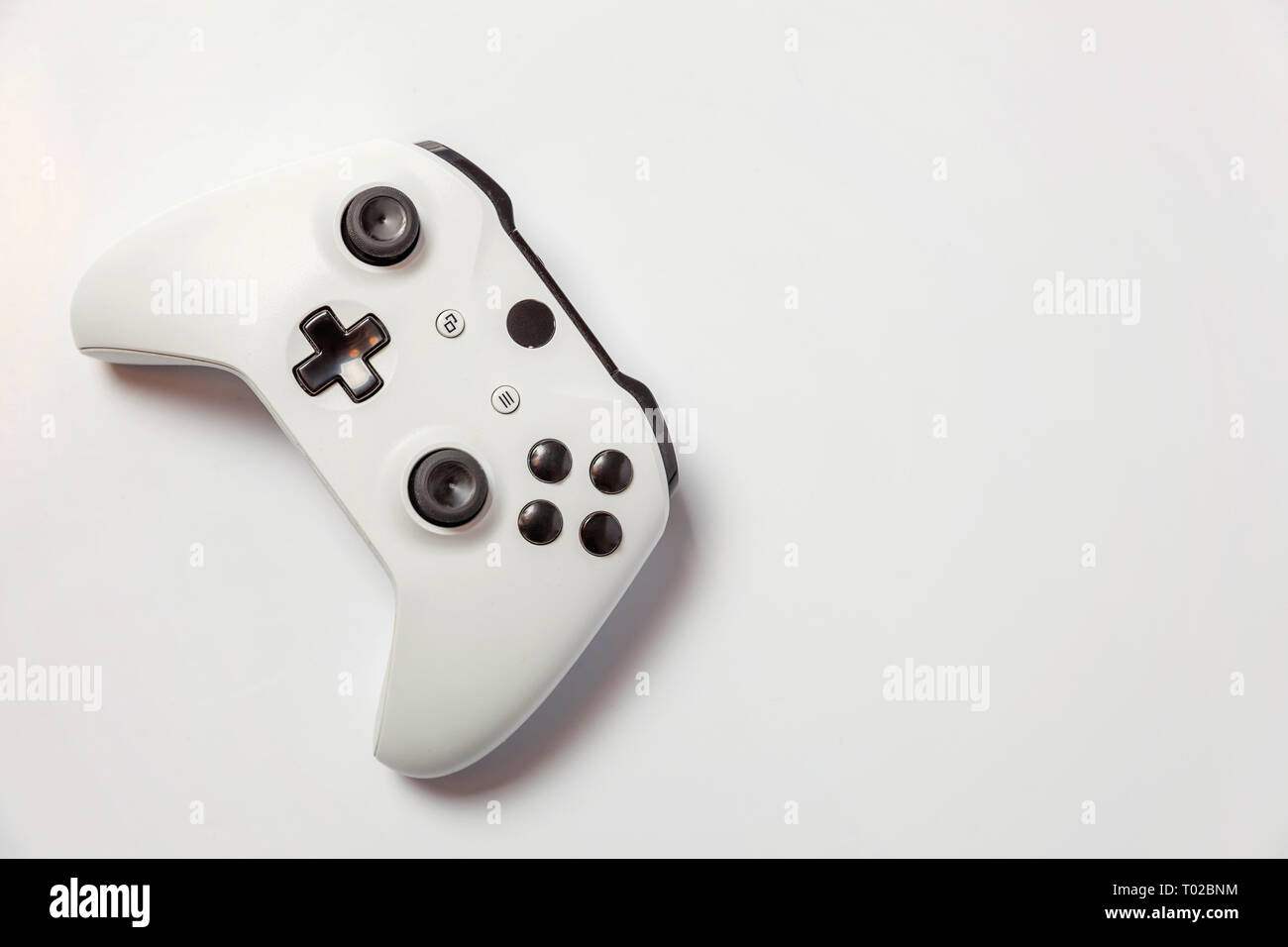 White joystick gamepad, game console isolated on white background ...