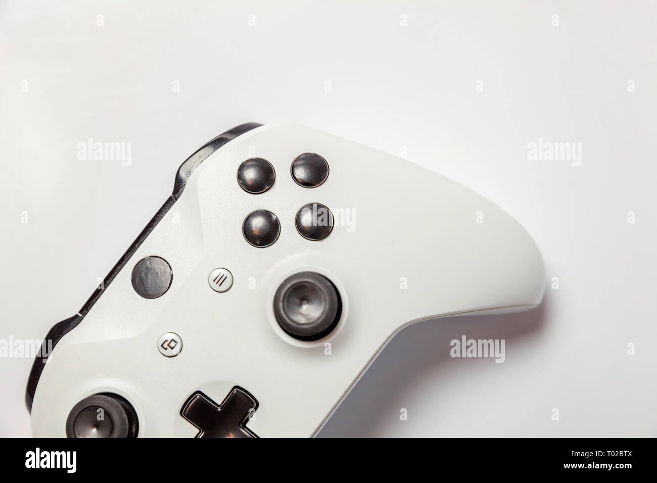 White joystick gamepad, game console isolated on white background ...