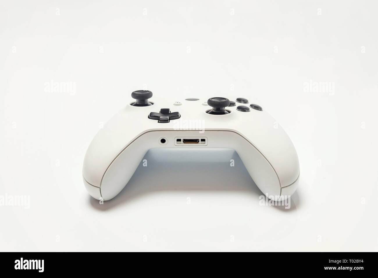 White Joystick Gamepad Game Console Isolated On White Background Computer Gaming Technology