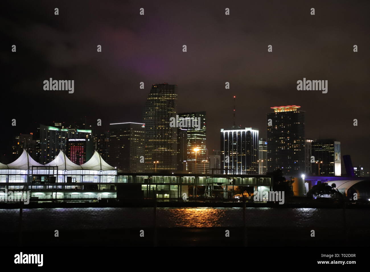 Night vision of miami downtown Stock Photo - Alamy