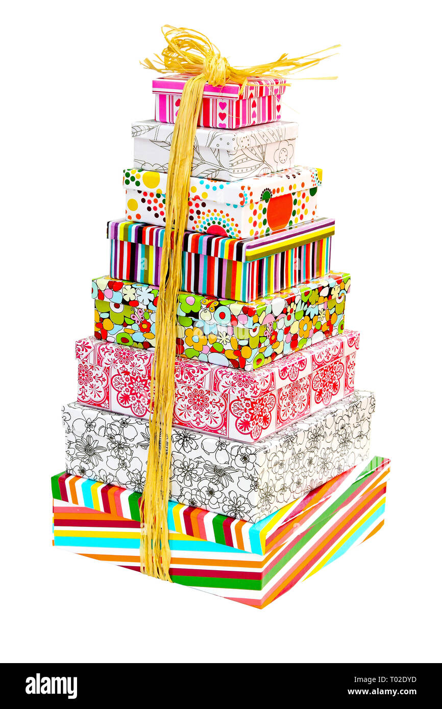 Bunch of decorative boxes with clipping path Stock Photo - Alamy