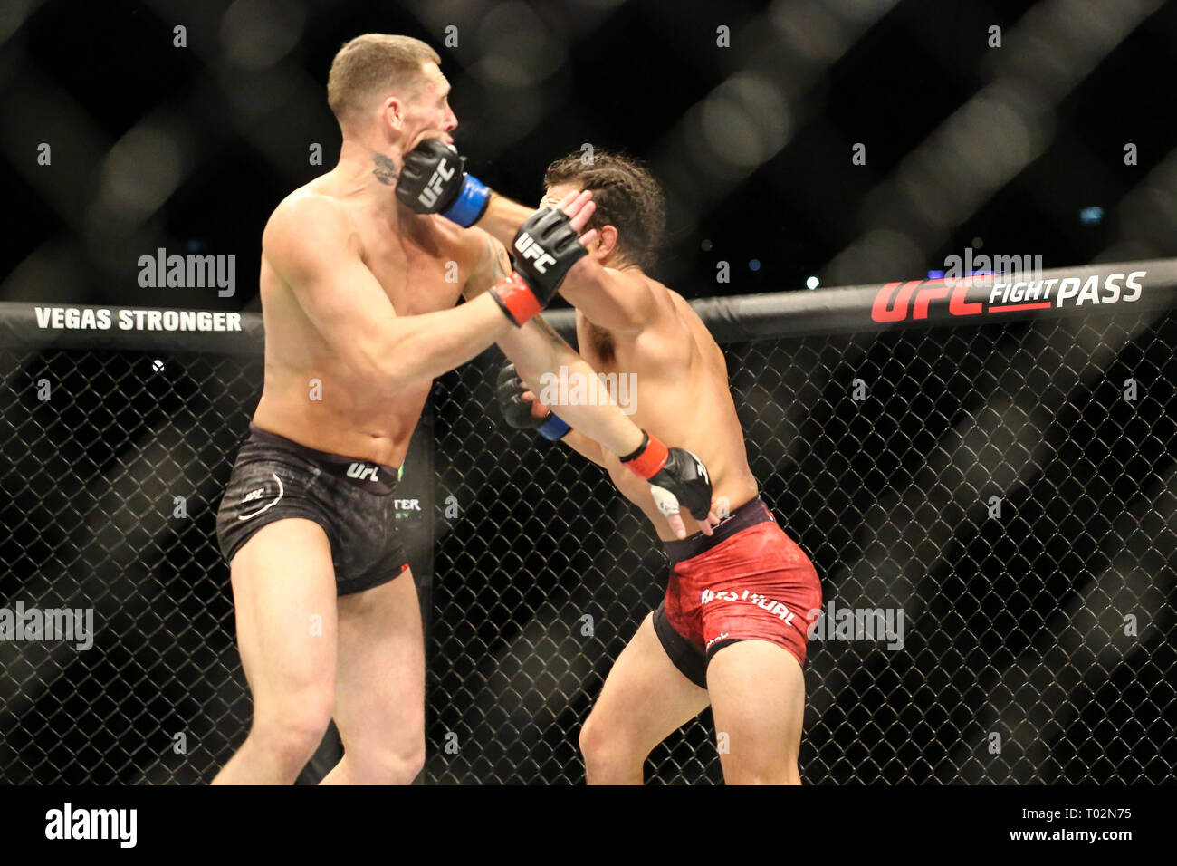 London, UK. 16th March 2019. Jorge Masvidal (Blue Corner) defeats ...