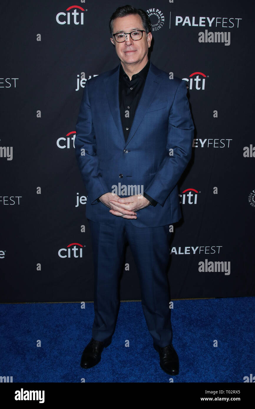 Los Angeles, USA. 16th March 2019. American comedian Stephen Colbert ...