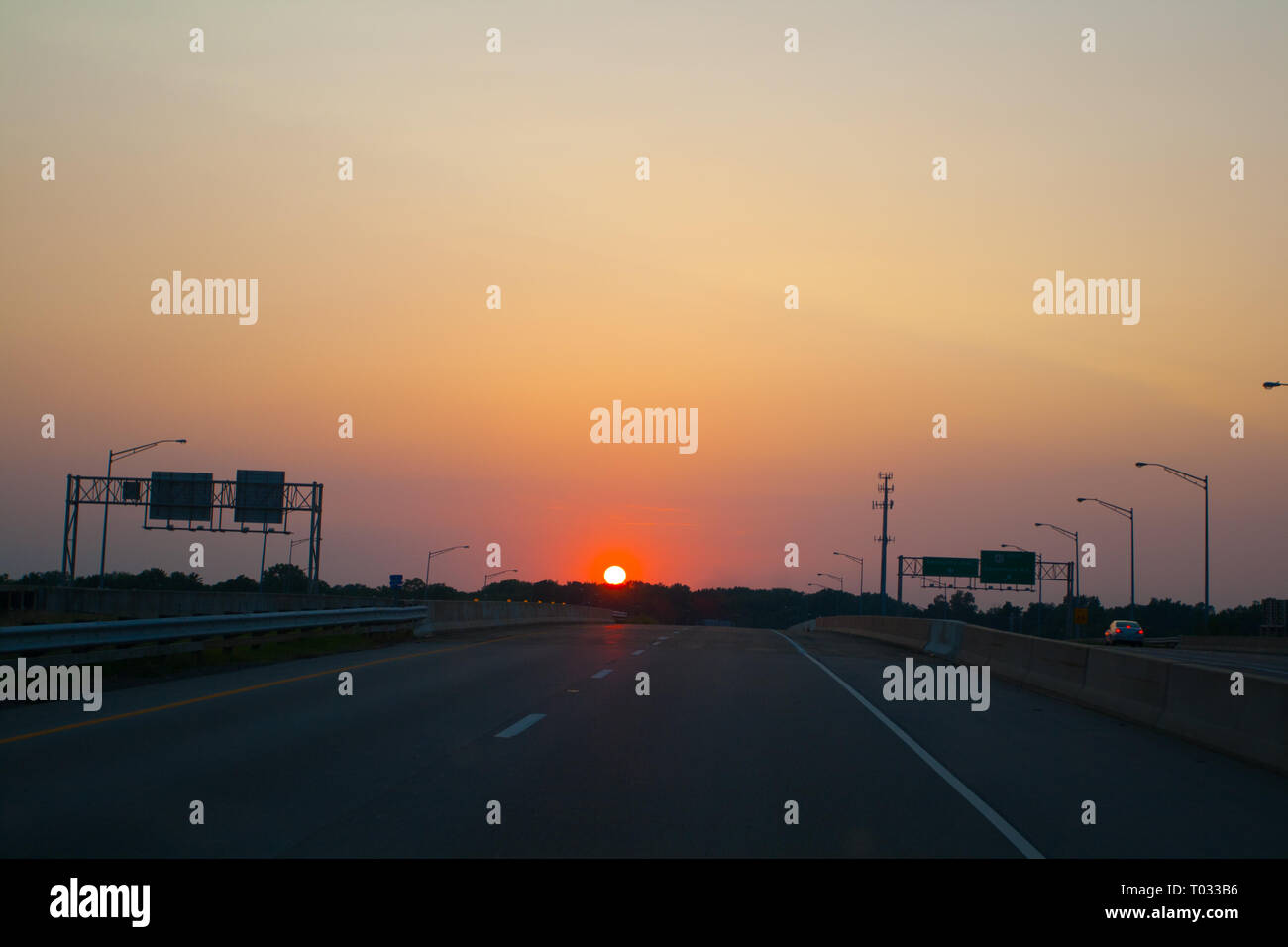 Freeway Sunset, Evansville, Indiana Stock Photo - Alamy