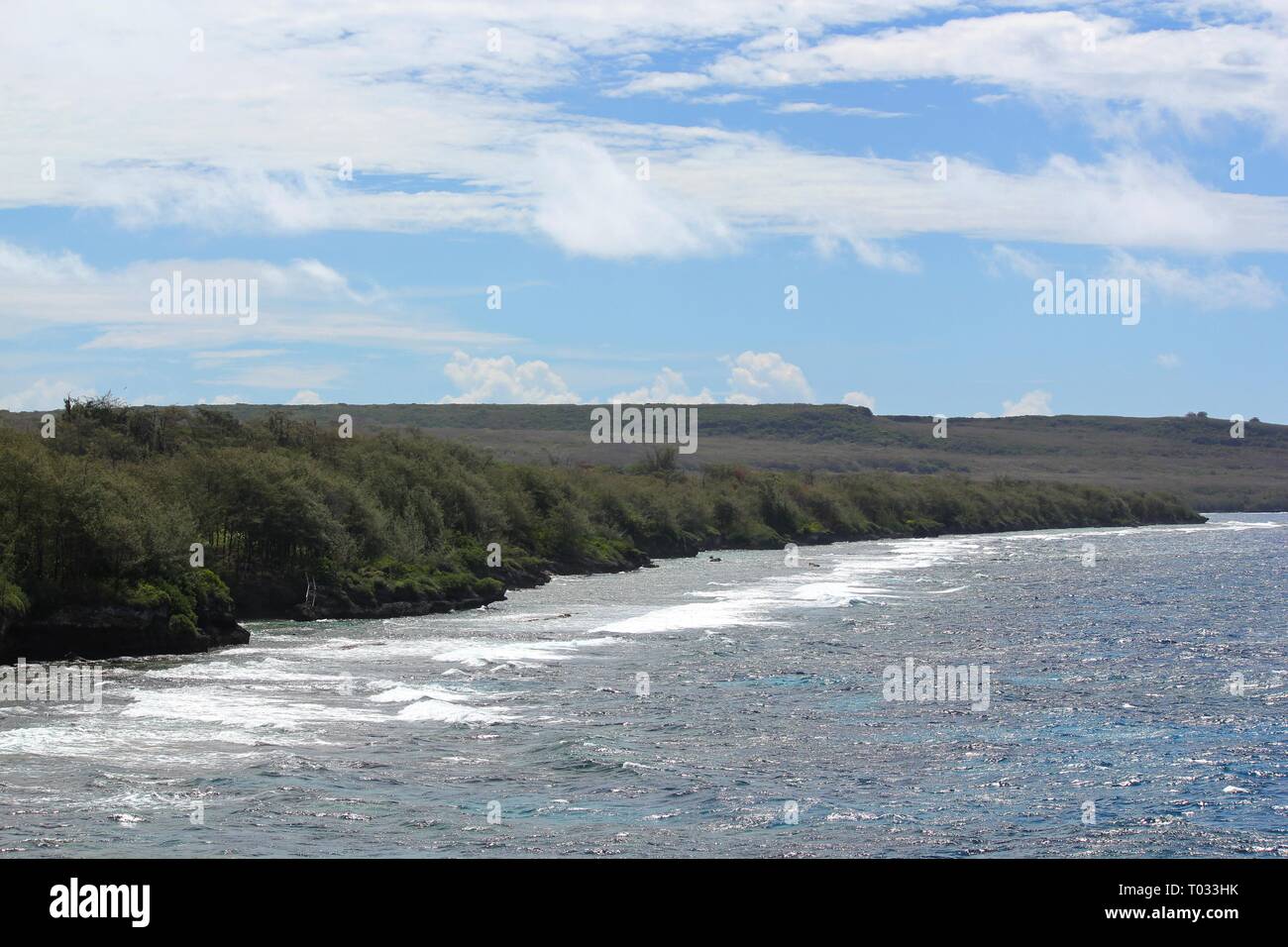 Coastal view at the eastern part of Saipan, Northern Mariana Islands ...