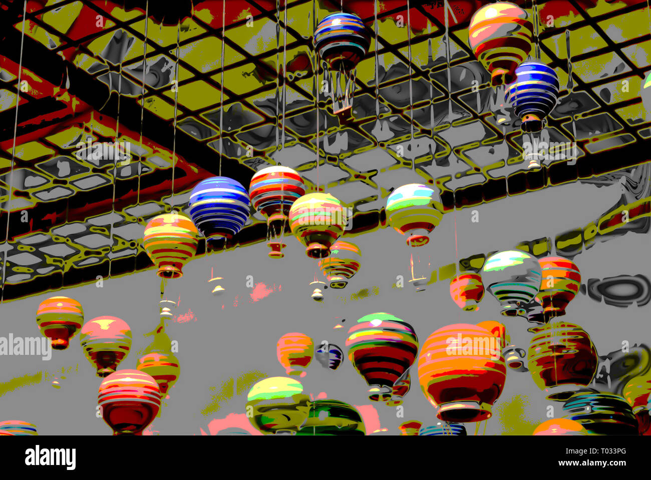 hot air balloons flying towards freedom Stock Photo - Alamy