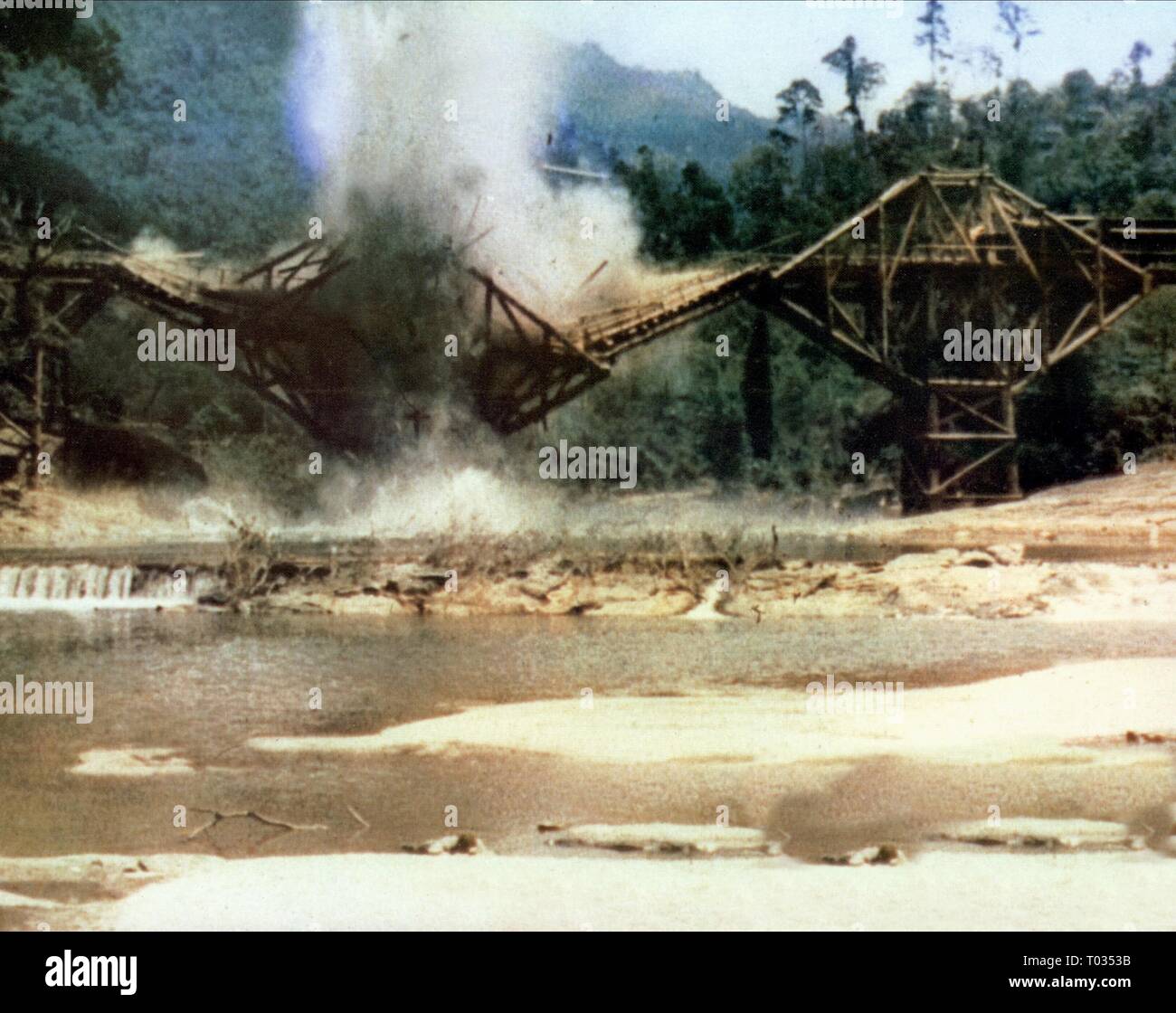 BRIDGE EXPLOSION, THE BRIDGE ON THE RIVER KWAI, 1957 Stock Photo - Alamy