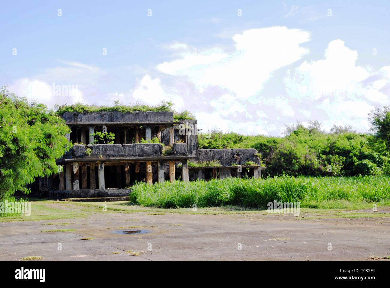 Ruins of an old building used by the Japanese during the world war 11 ...