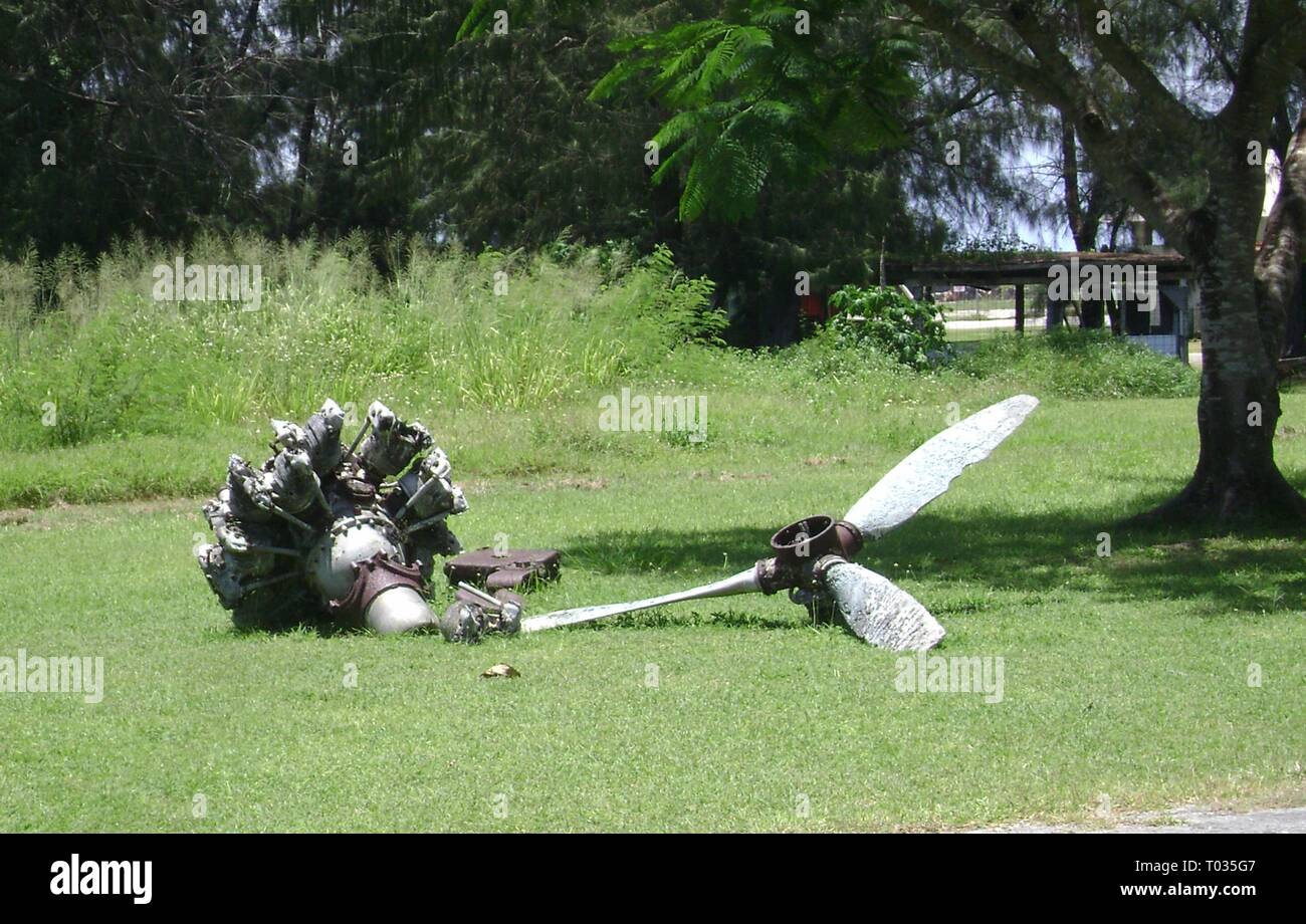 Relics of a world war 11 aircraft left by the roadside in San Jose ...