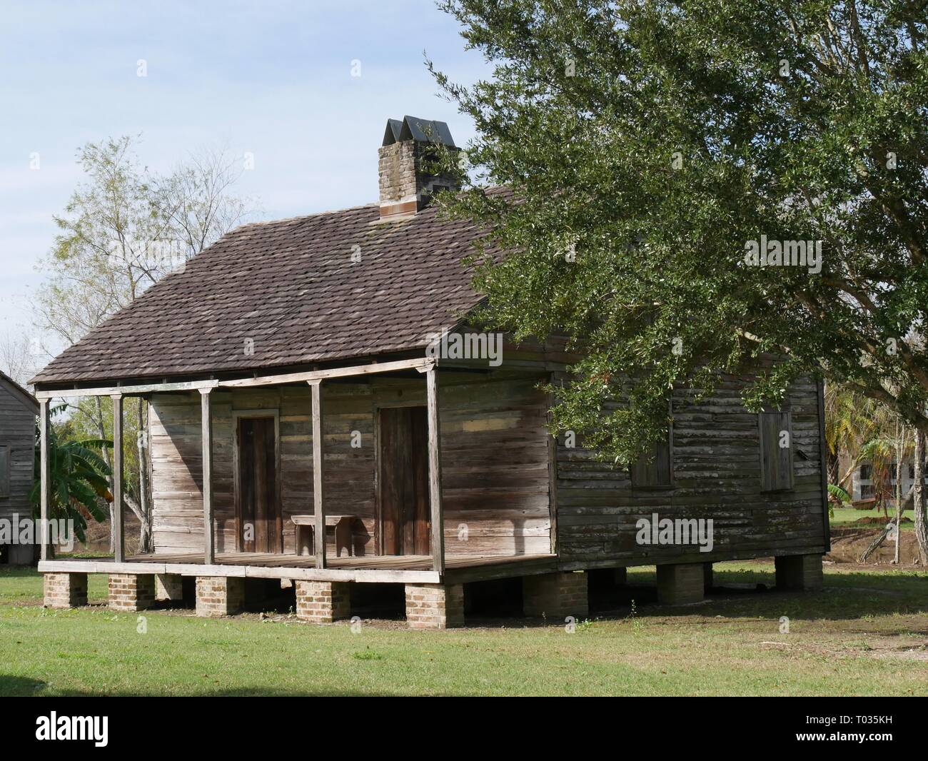 Wooden houses serving as slaves’ quarters in old plantation houses ...