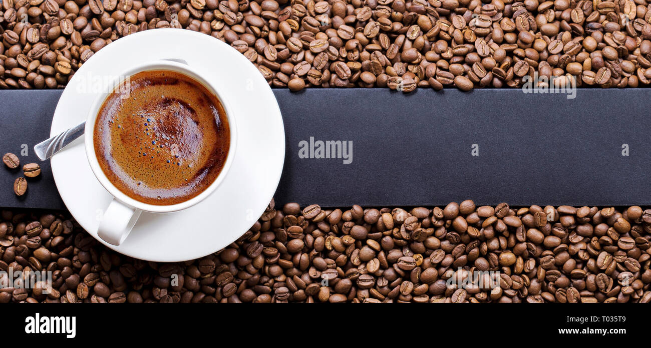 coffee cup over coffee bean Stock Photo - Alamy