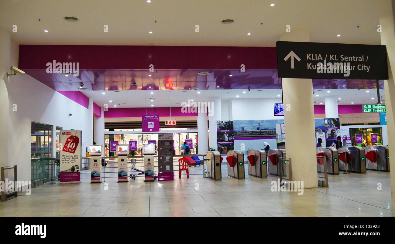 KUALA LUMPUR, MALAYSIA—MARCH 2016: Automated gates at the Kuala Lumpur ...