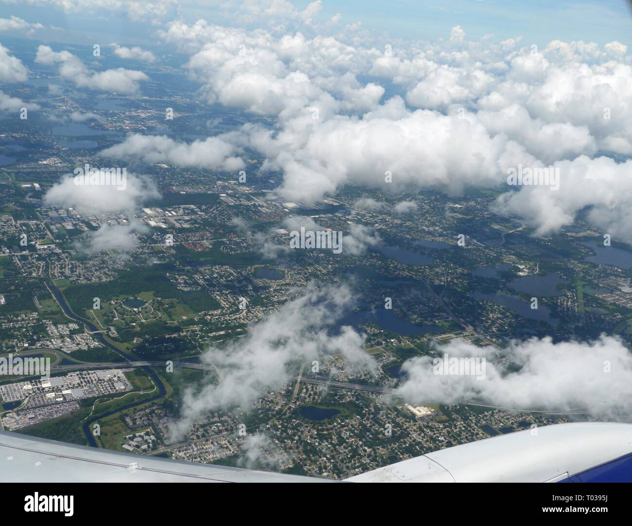 Aerial view of Luzon province in the Philippines, seen from the window ...