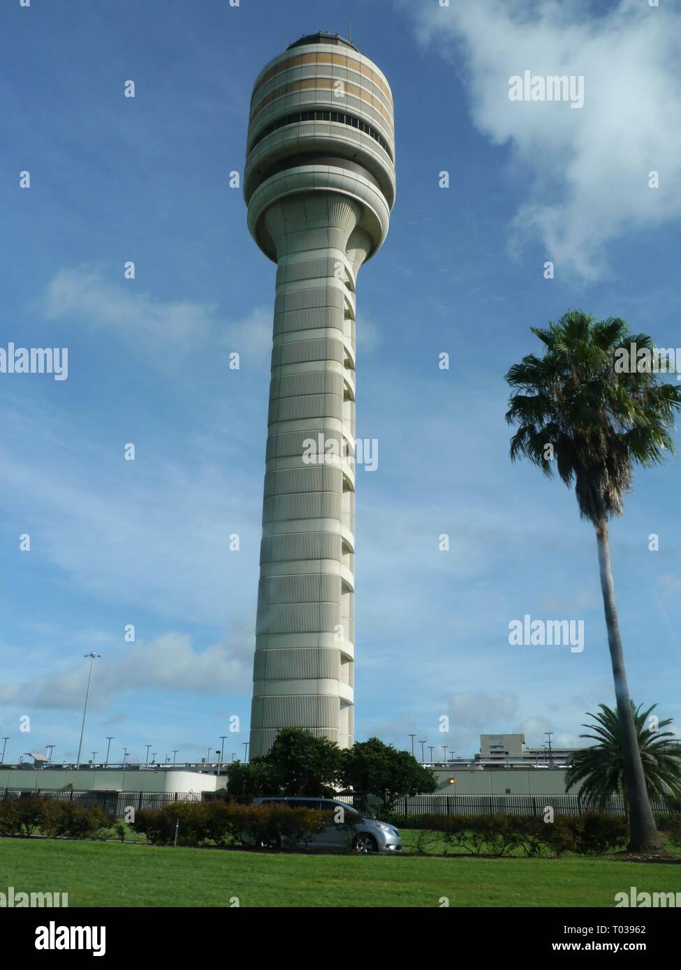 ORLANDO, FLORIDA—SEPTEMBER 2015: Control tower at the Orlando ...