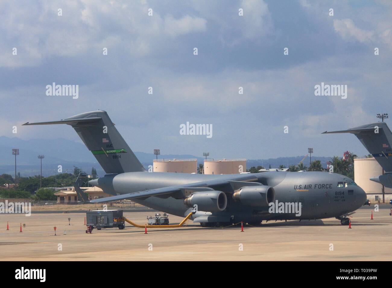 HONOLULU, HAWAII—SEPTEMBER 2015: A United States Air Force aircraft ...