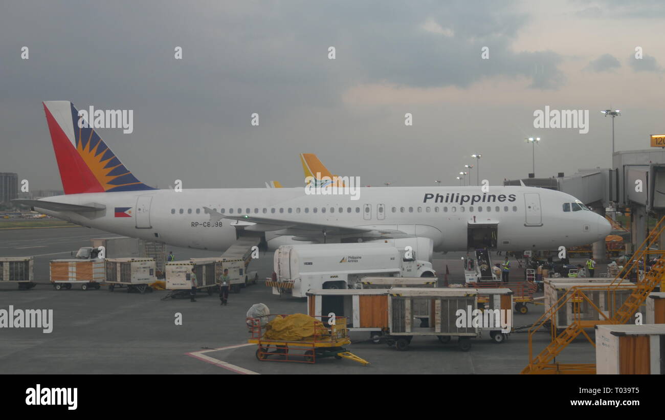 PASAY CITY, PHILIPPINES—MARCH 2016: A Philippine Airlines aircraft ...