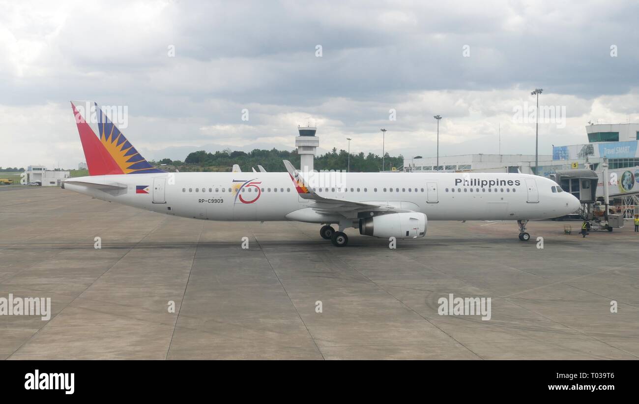 DAVAO CITY, PHILIPPINES—MARCH 2016: A Philippine Airlines aircraft ...