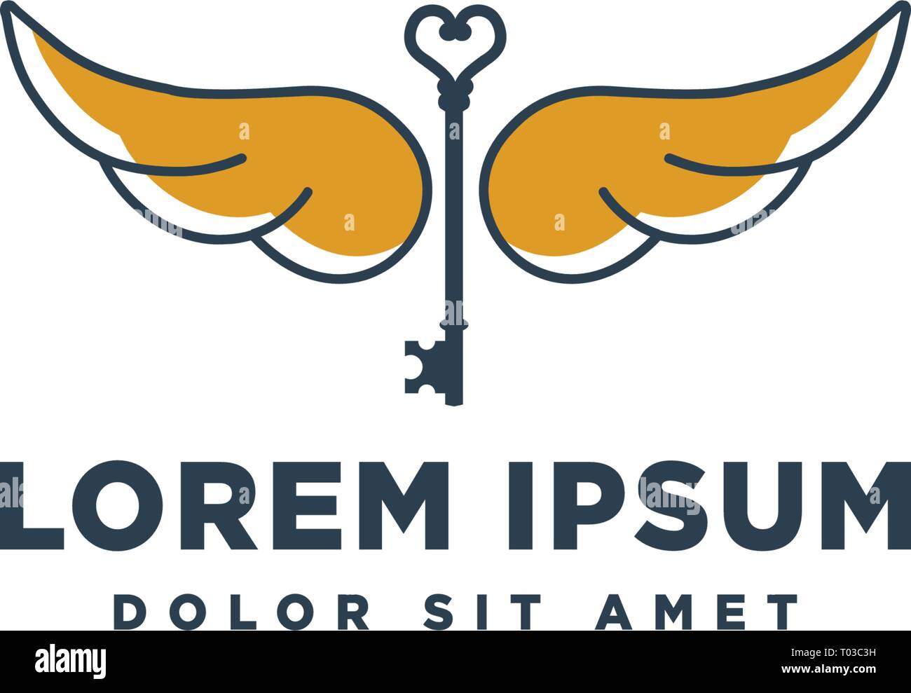 key lock wings design concept vector illustration icon element isolated ...