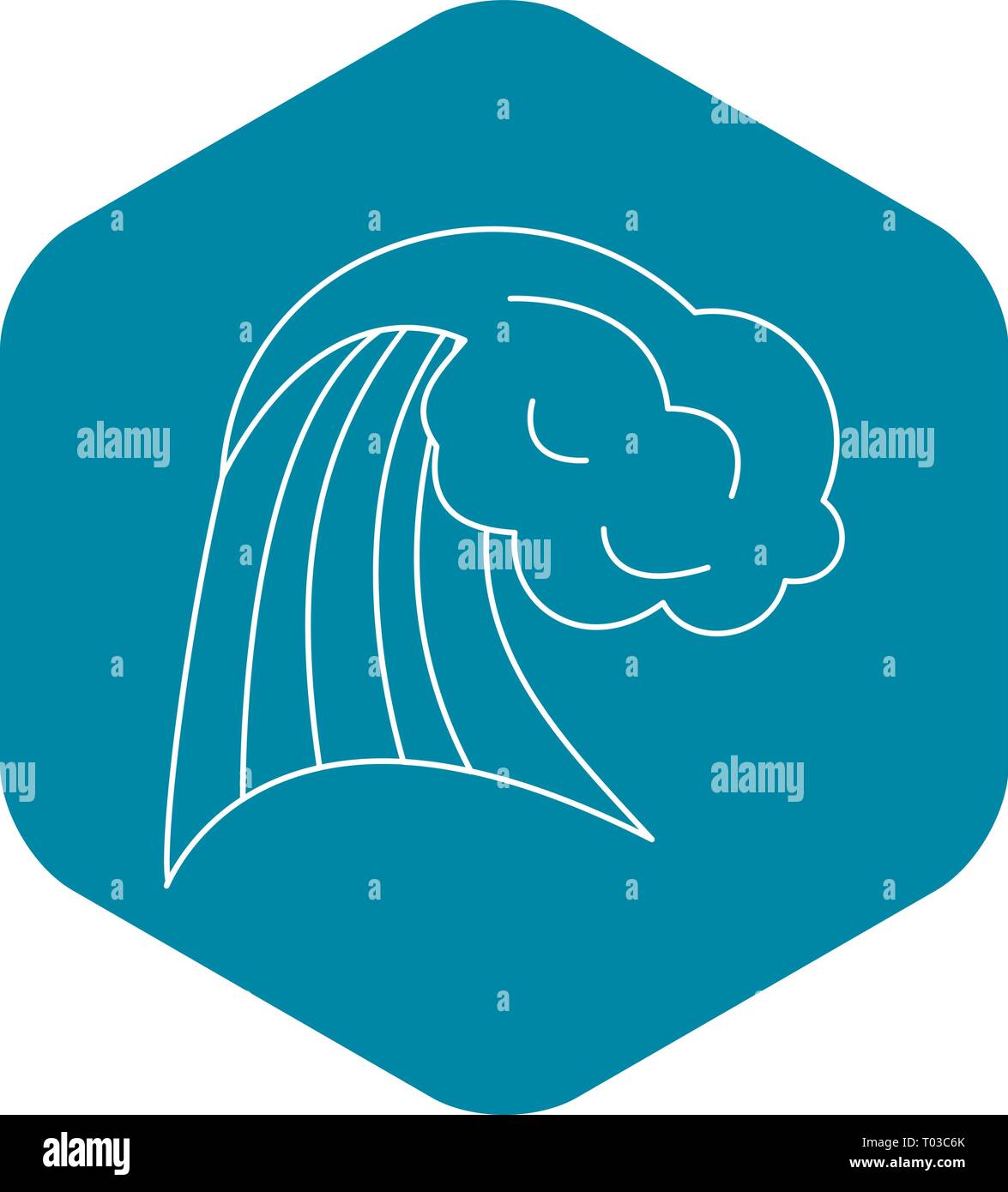 Wave of sea tide icon, outline style Stock Vector Image & Art - Alamy