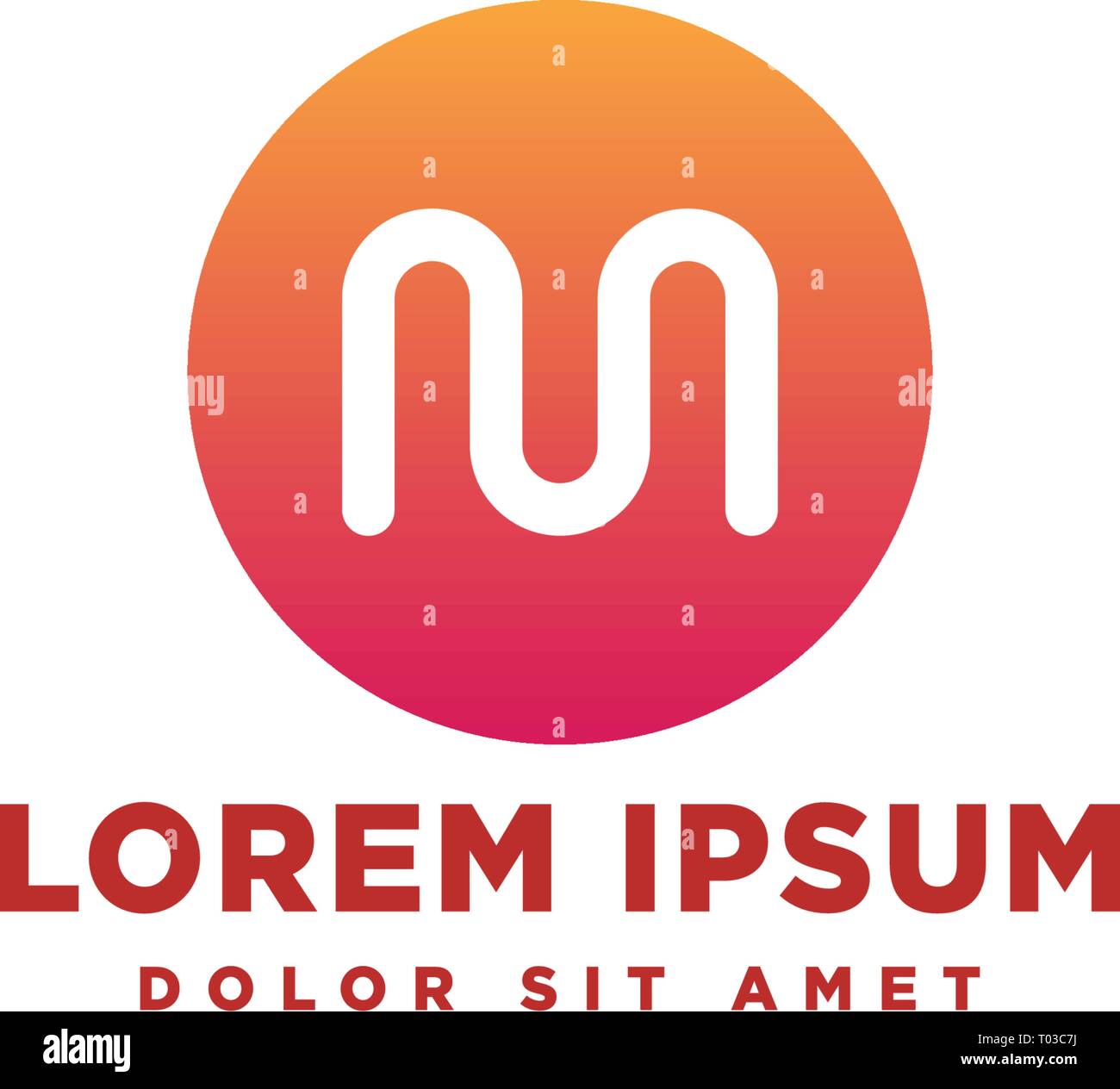 minimal M initial logo template vector illustration icon element ...