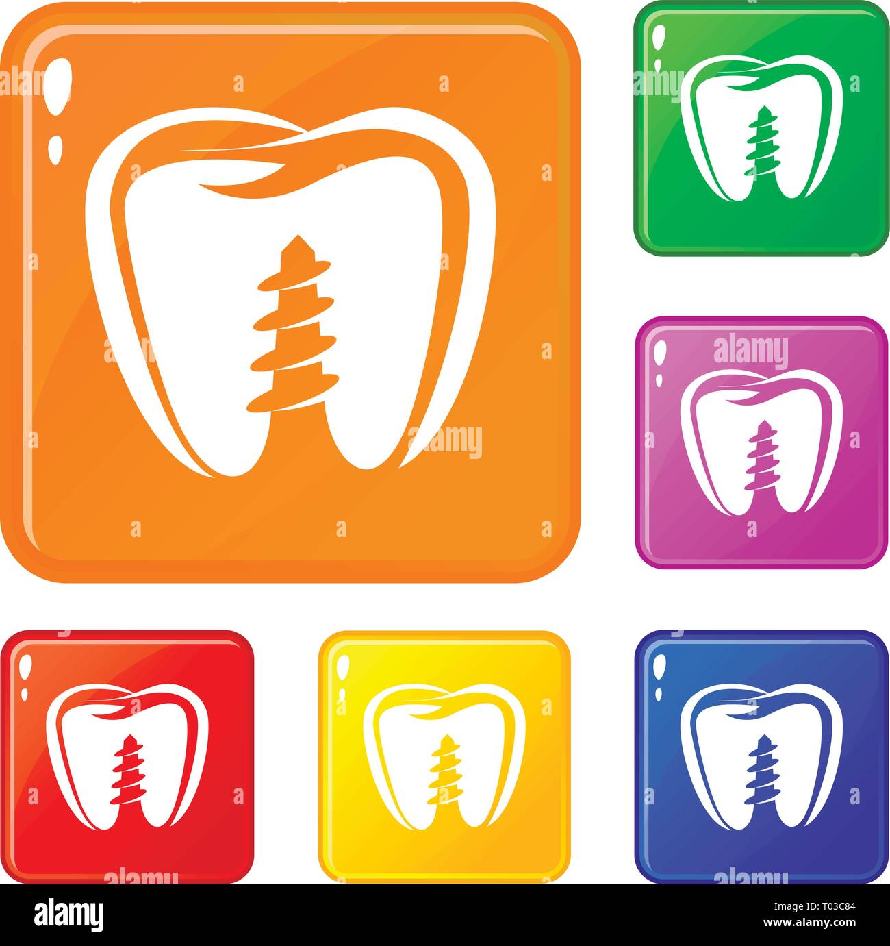 Denture implant icons set vector color Stock Vector Image & Art - Alamy