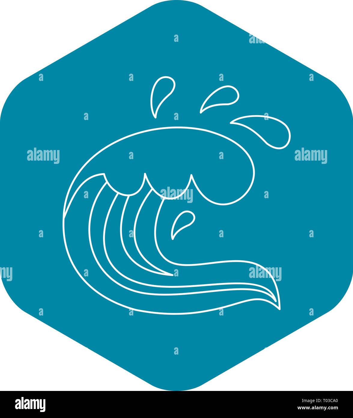 Curling and cracking wave icon, outline style Stock Vector Image & Art ...