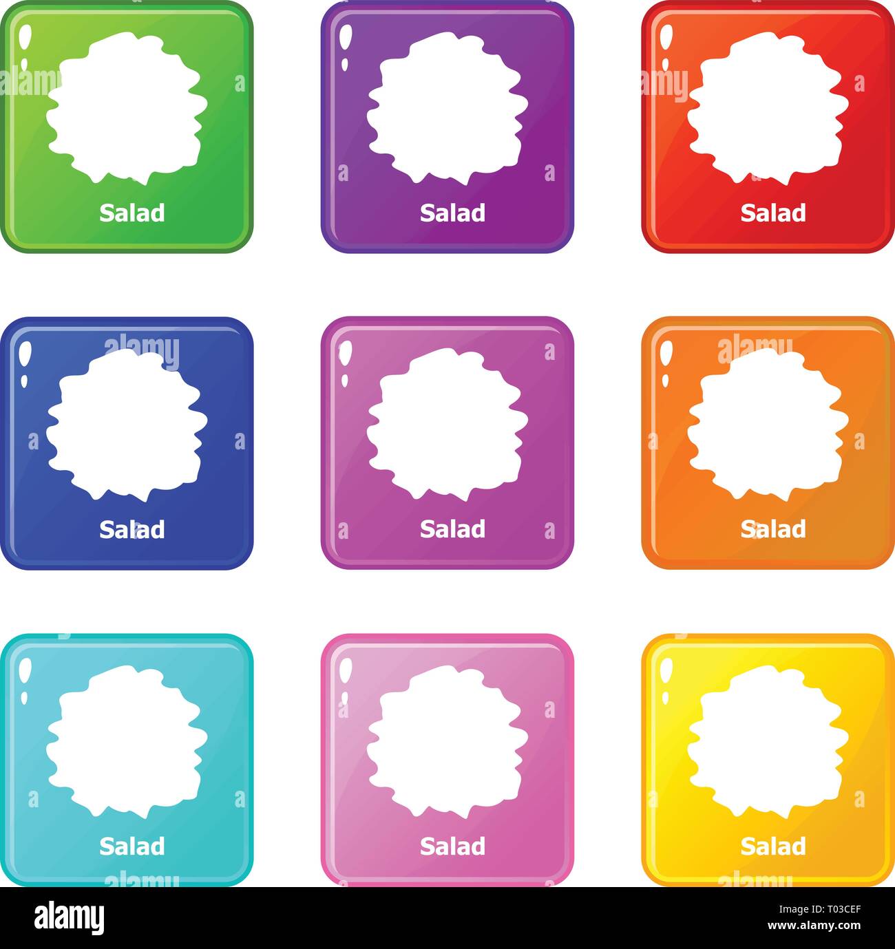 Salad icons set 9 color collection Stock Vector Image & Art - Alamy
