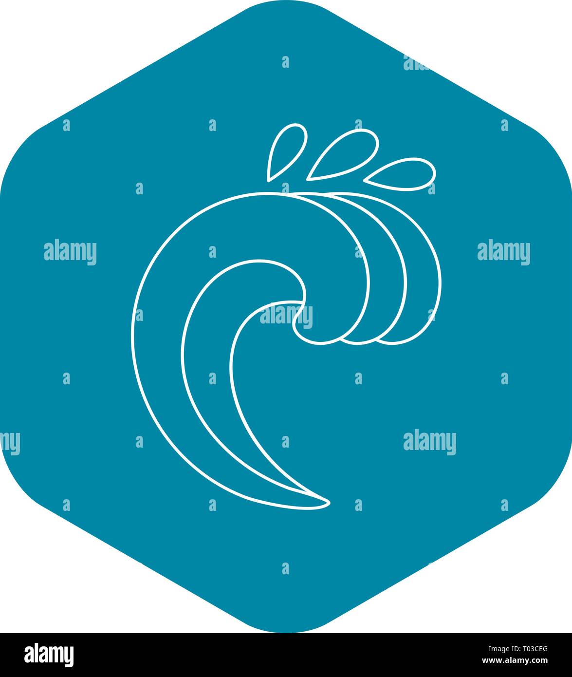 Surf wave icon, outline style Stock Vector Image & Art - Alamy