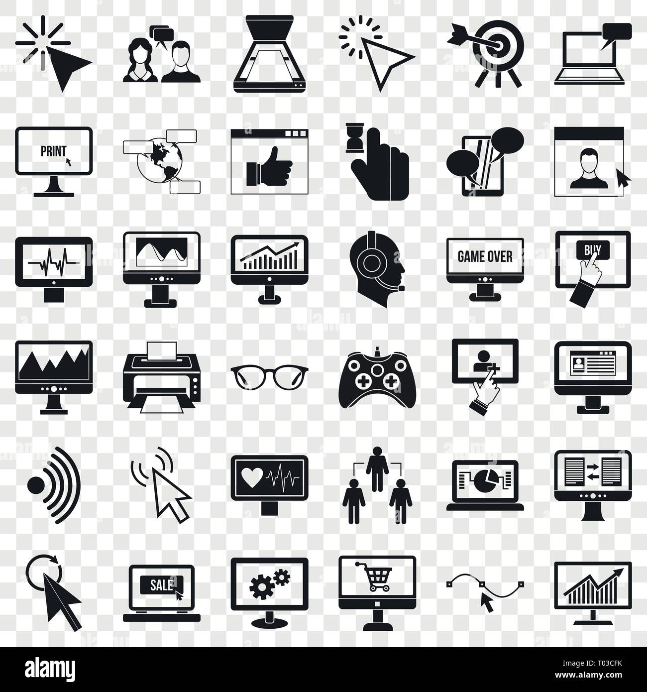 Computer network icons set, simple style Stock Vector Image & Art - Alamy